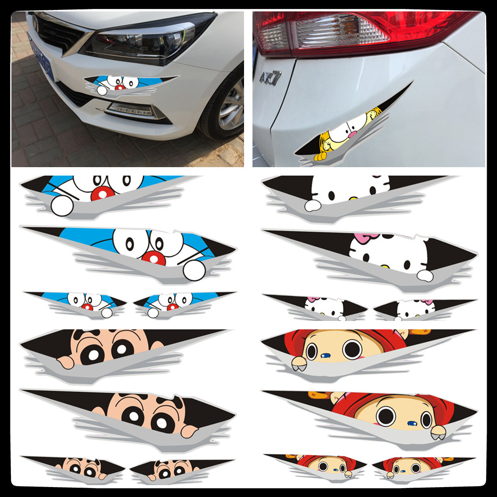 【left Right】cartoon Doraemon Baymax Car Sticker Cartoon Waterproof Car Door Sticker Rearview