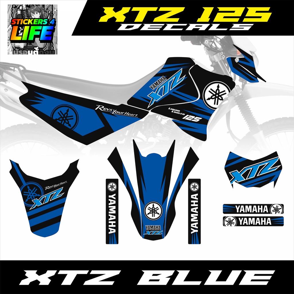 XTZ 125 Decals Full body Sticker SET (with FREEBIES) XTZ BLUE/WHITE ...