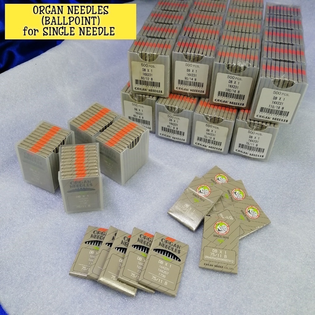 NEEDLES/ORGAN NEEDLES BALLPOINT DBX1 #9B,10B,11B,12B,14B,16B,18B FOR ...