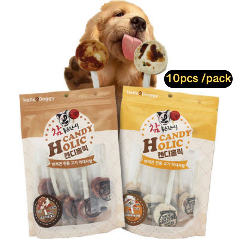 10PCS Meat lollipop for dog CANDY HOLIC dog snack dog treats | Shopee ...