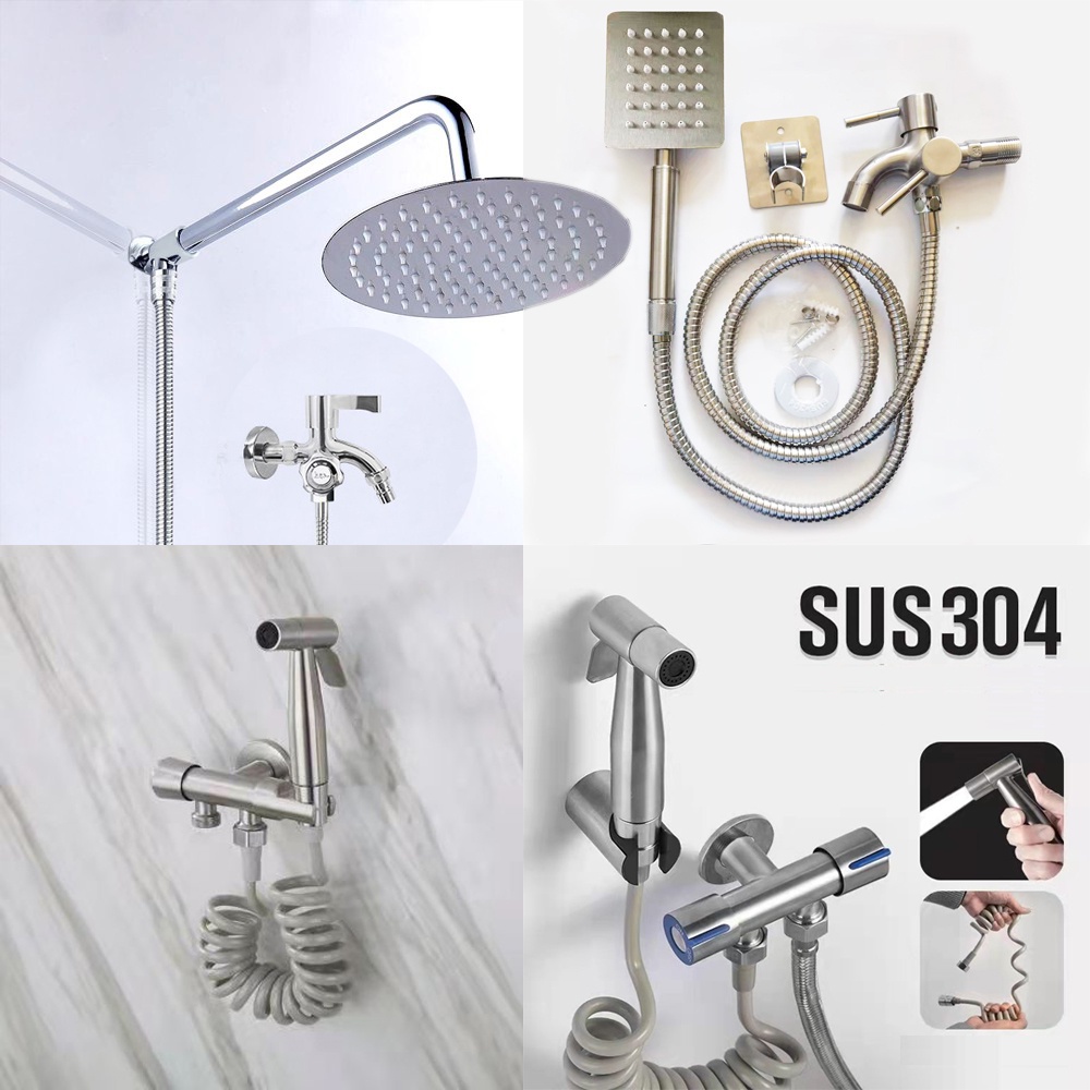 Diy Mix Stainless Steel Square Shower Set Round Shape With Two Way ...