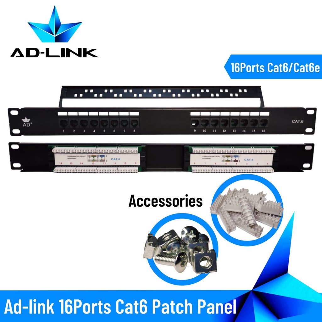 Ad Link Cat6e Patch Panel 16-Port (AD-PP06-16) | Shopee Philippines