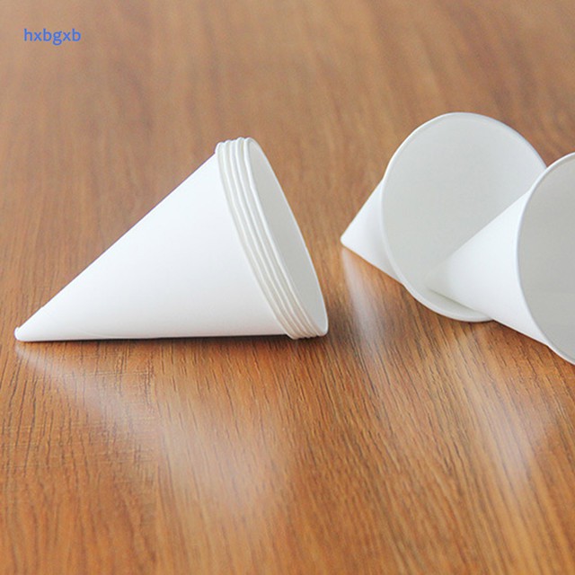 HXBGXB 250pcs White Cone Shaped Paper Cup Disposable Paper Drink Cup ...