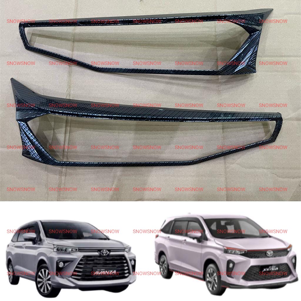 Avanza Xenia 2022 2023 2024 UP Carbon Headlight Garnish | Shopee ...