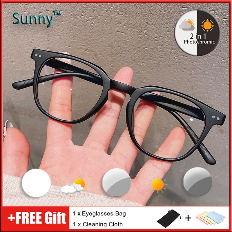 Photochromic Anti Radiation Graded EyeGlasses For Women Men Replaceable ...