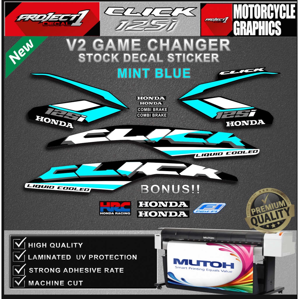 Honda click 125 game changer V2 stock decals 2021 released | Shopee ...