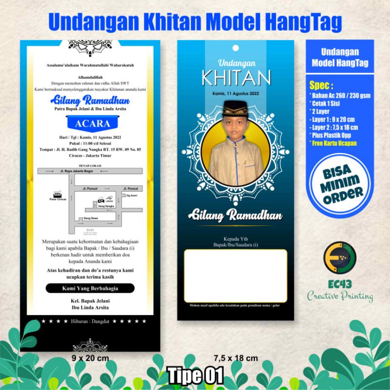 Children's Khitan Invitation / Children's Circumference Tasyakuran ...