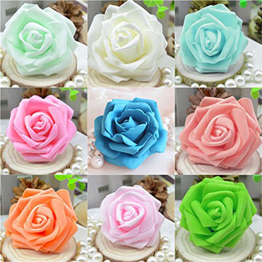 50/500pcs Artificial Bionic Flowers PE Foam Fake Lifelike Roses Wedding ...
