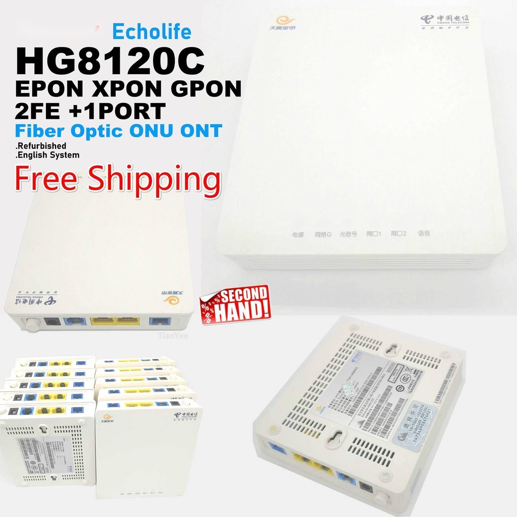 &1~50pcs Cost-effective HG8120C 2FE GPON EPON Fiber Optic ONU ONT Modem VIOP Router FTTH ...
