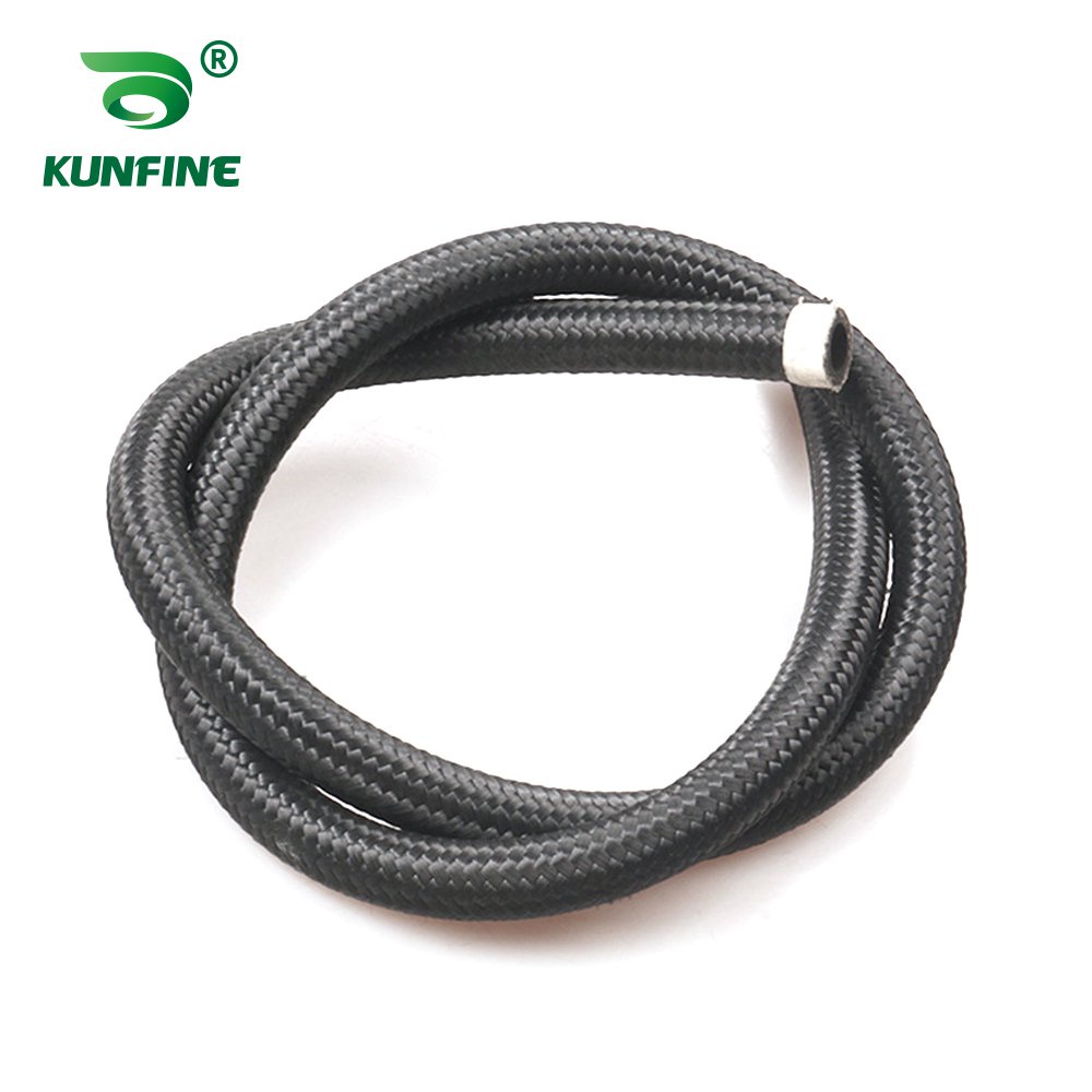 jdsAN8 8AN Nylon Braided Black OIL FUEL Gas Line Turbo Pipe Cooler Hose ...
