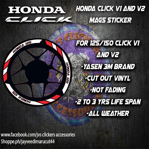 Honda Click V1/ V2 Mags Sticker vinyl | Shopee Philippines