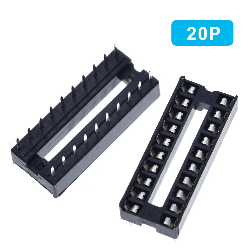 10pcs IC seat 6P/8P/14P/16P/18P/20P/24P/28P DIP IC sockets Adaptor Solder Type 28 pin Narrow ...