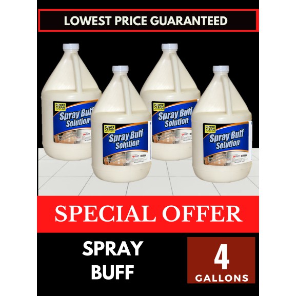 *PACK OF 4 GALLONS* Spray Buff Solution Floor Wax Vinyl Rubber Linoleum ...