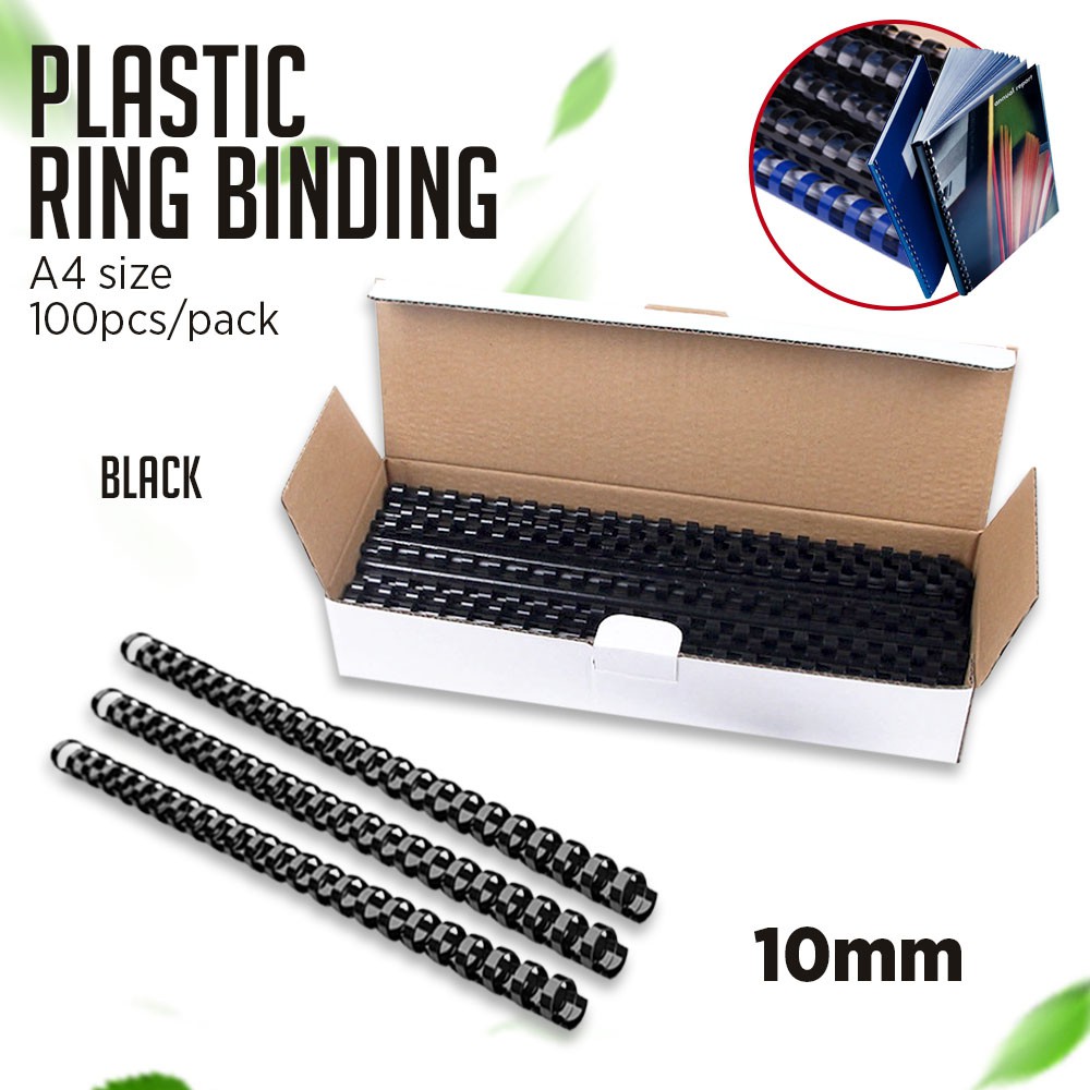 Plastic Ring Binding Black A4 Size Spring Binder 100 Pcs Per Pack | Shopee Philippines