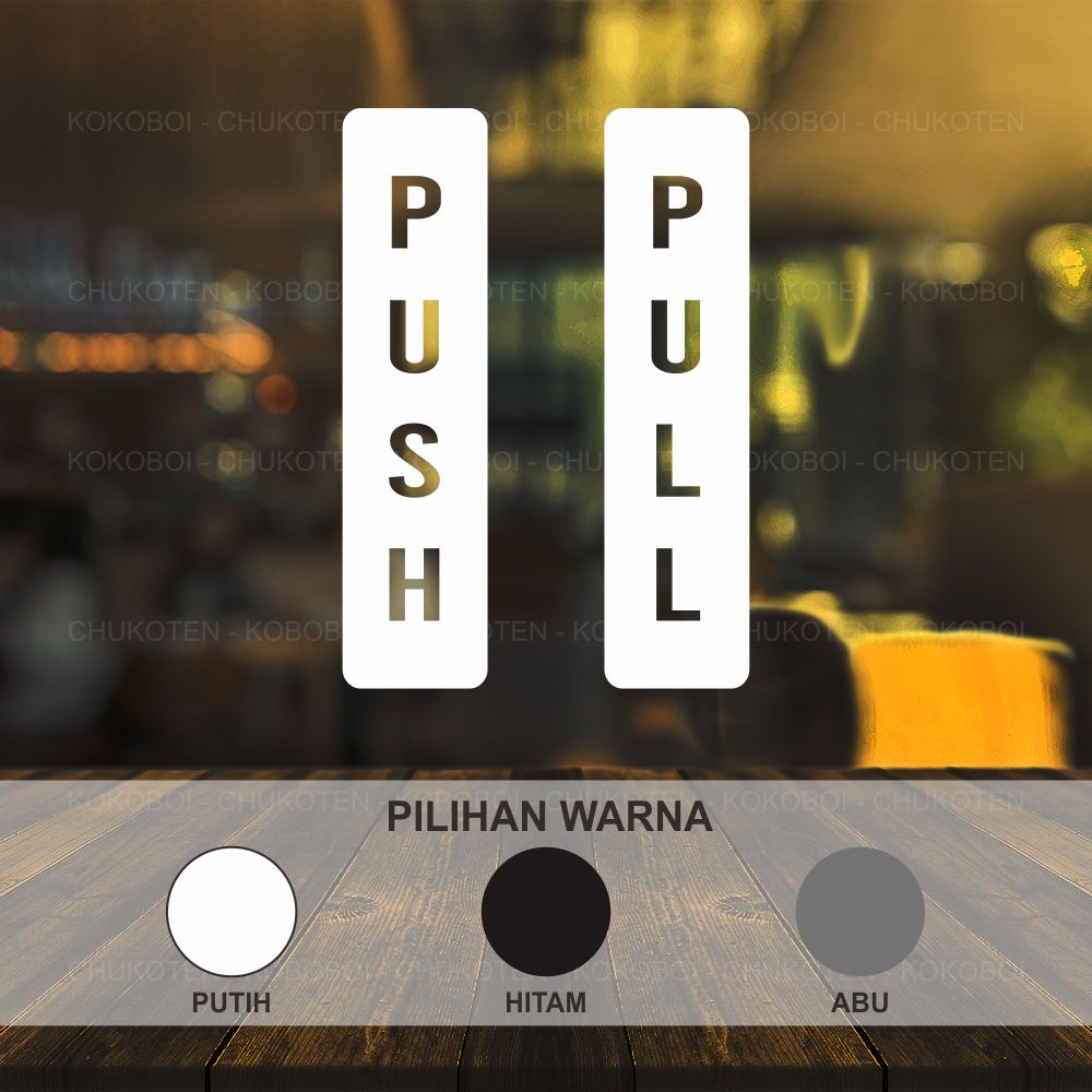 Square Push Pull Glass Door Stickers Cafe Sign Stickers Logo Cutting ...