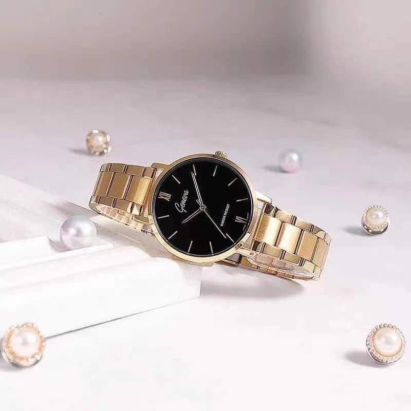 Relo geneva stainless steel fashion gold silver watch | Shopee Philippines