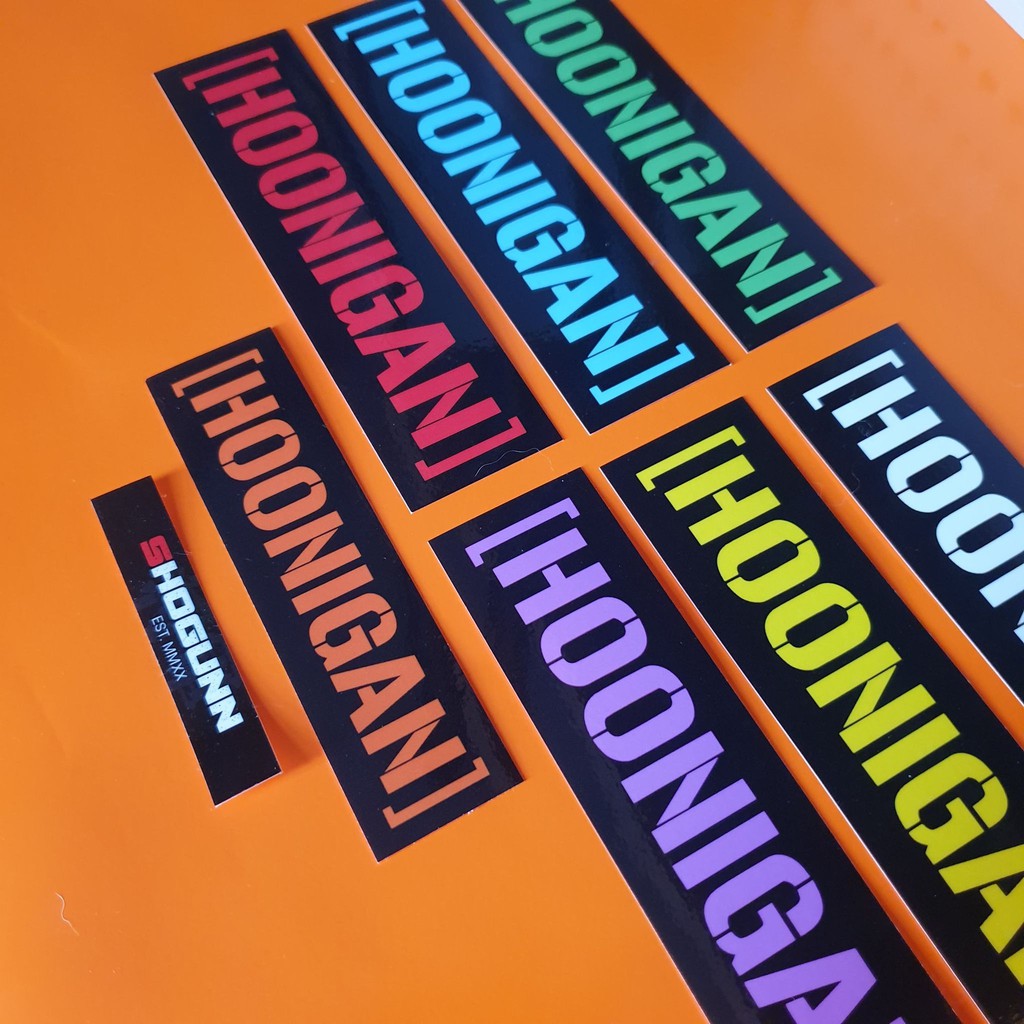 JDM Customized Colors HOONIGAN Logo Laminated Vinyl Stickers (WITH ...