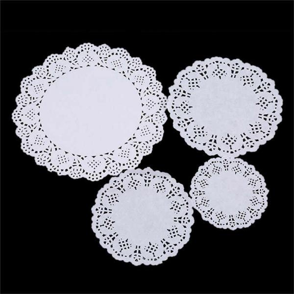 4"-5.5" Doilies Paper White Round 100pcs Doyley Paper Kertas Pelapik ...
