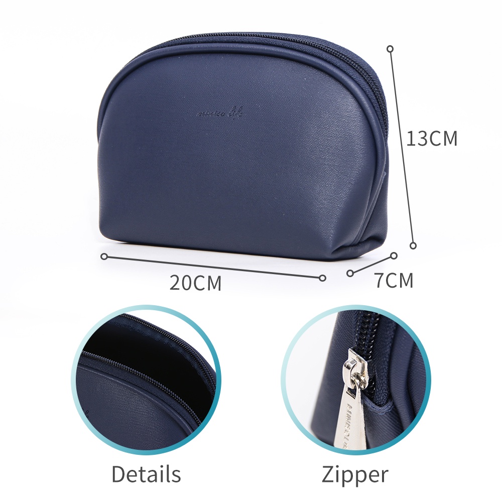 Miniso Official Plain Cosmetic Pouch Bag Simple Shell Shaped Cosmetic ...