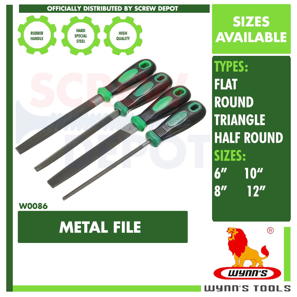 Wynns Metal Bastard File Round / Half Round / Triangle / Flat 6 8 10 12 ...