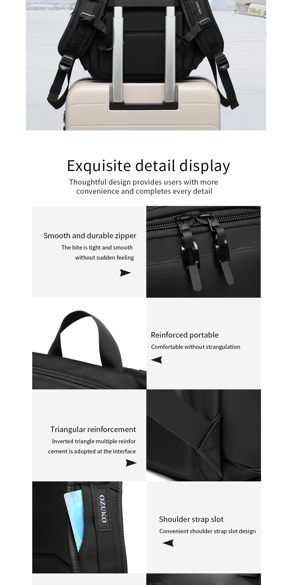 OZUKO Multifunction Outdoor Sports Waterproof Laptop Men Backpack ...