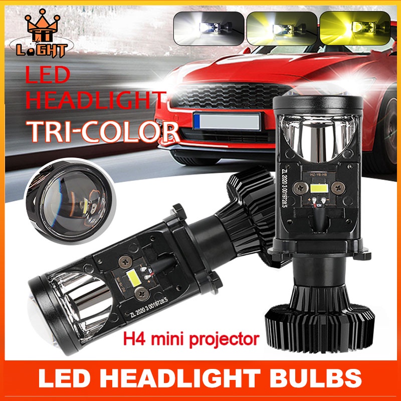 CO LIGHT Y6 3 Colors LED Headlight Bulb H4 LED High and Low Beam Mini ...