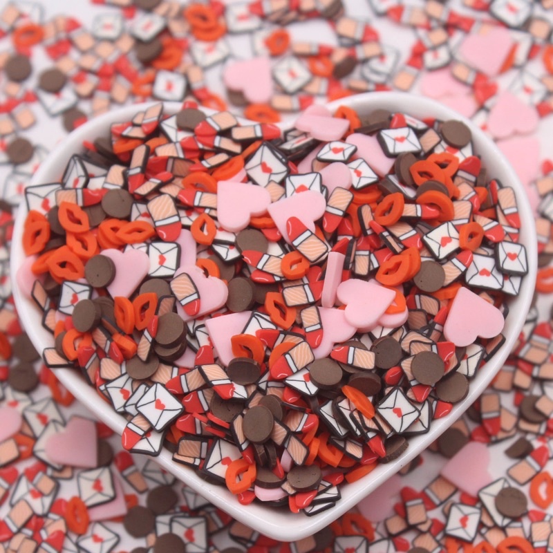 10g bag of clay nails mixed with many designs, used in resin, nails ...