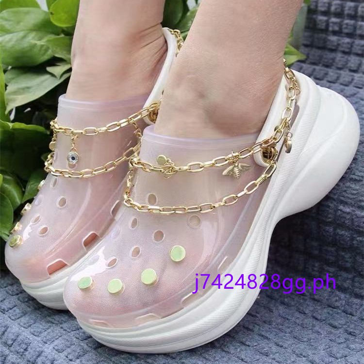 crocs women's shoes sandals high heel translucent shoes | Shopee ...