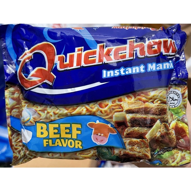 Quickchow Instant Mami Noodles Beef Flavor 55 grams | Shopee Philippines
