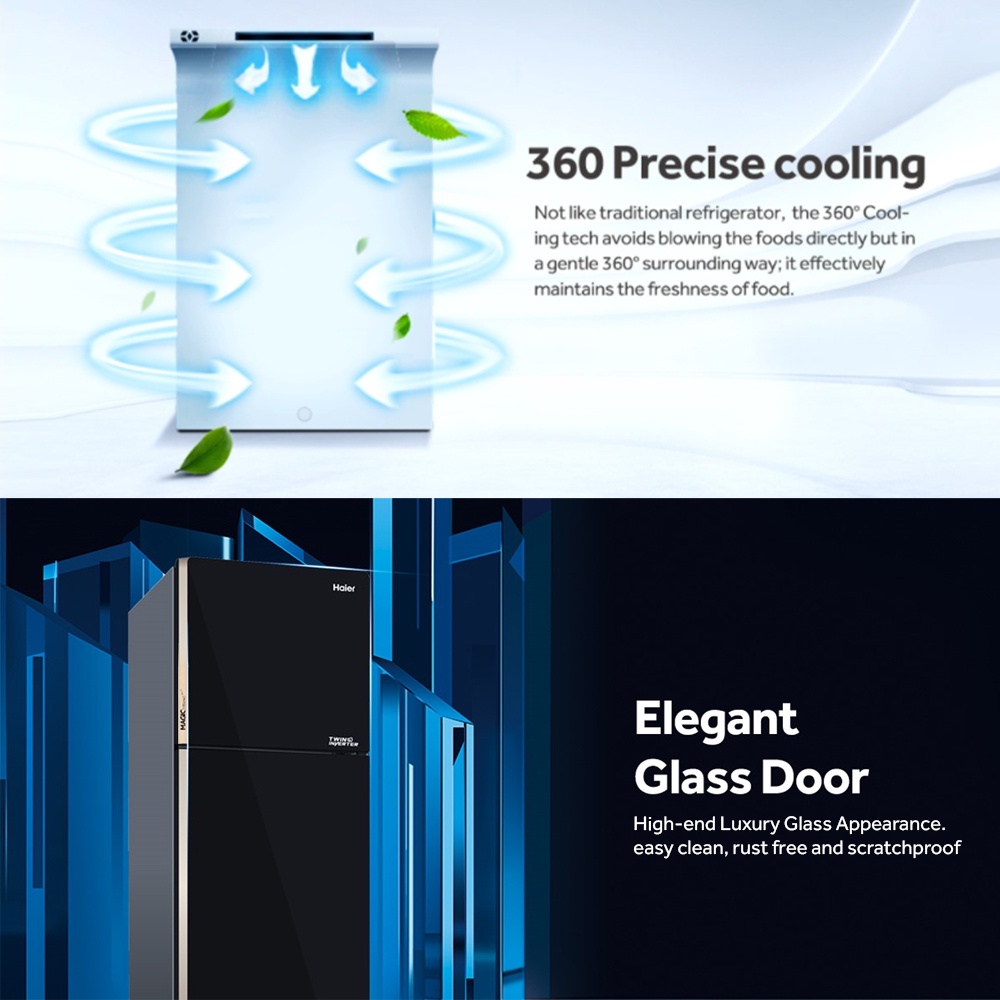 Haier HRF-IV330T (BGPH) 11.0 cu.ft./312L Magic Cooling No Frost Twin ...