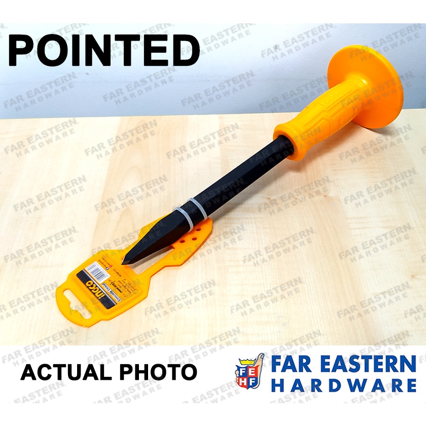 INGCO Cold Chisel w/ Rubber Grip For Concrete Pointed | Flat 300mm INHT ...