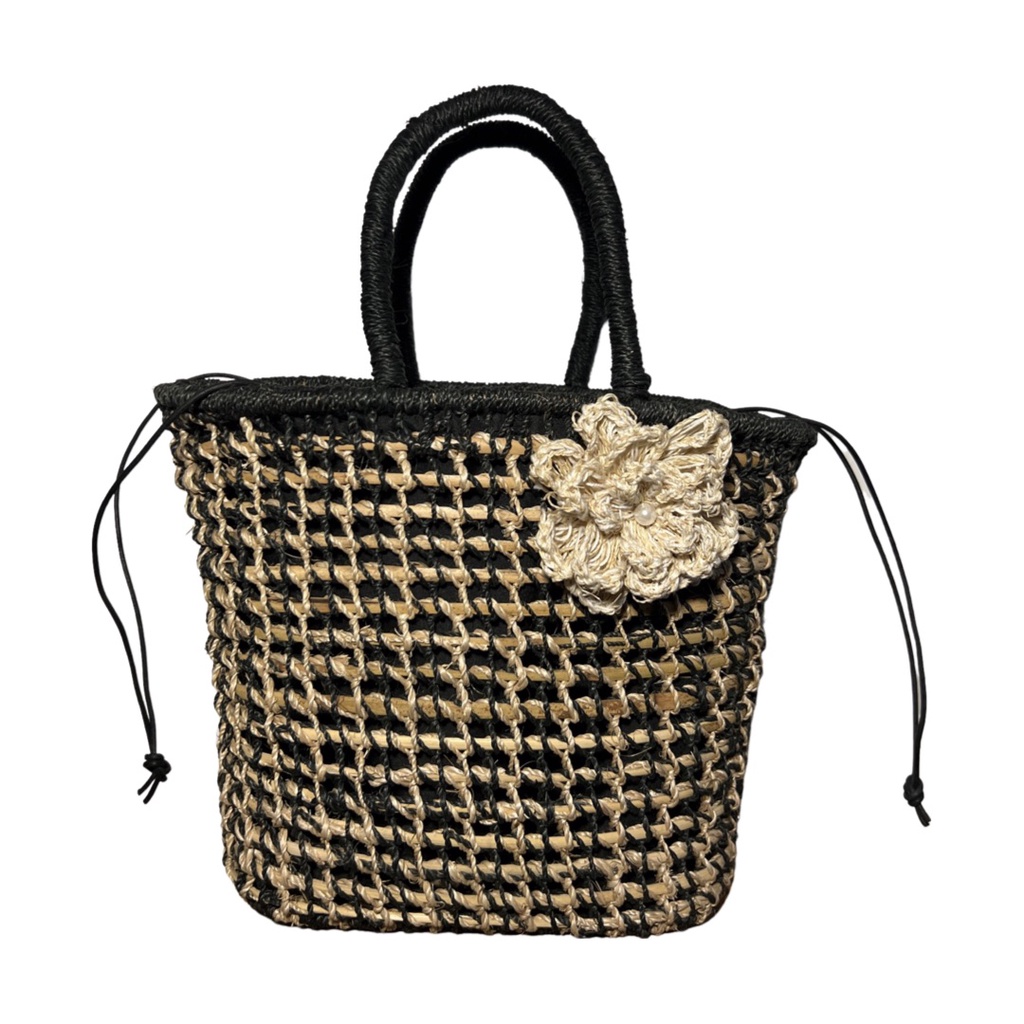 Black & Natural Abaca Handbag | Shopee Philippines