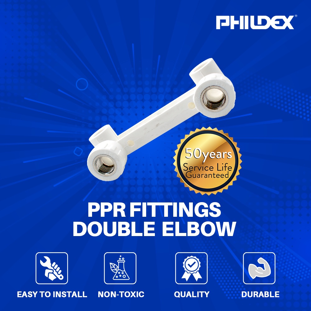 PHILDEX PPR Fittings - Double Elbow | Shopee Philippines
