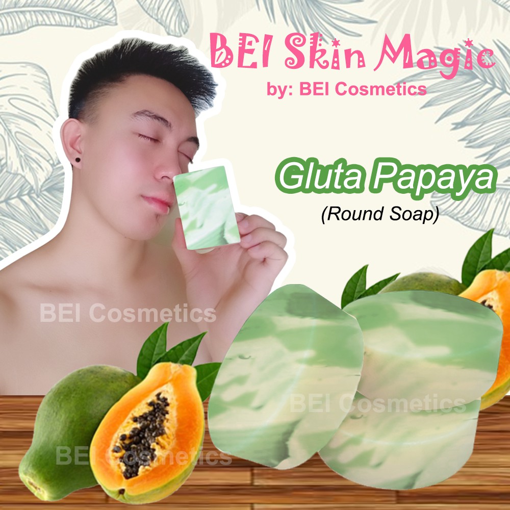 [ORIGINAL] 20pcs Milky Gluta Papaya Soap with Vitamin E by BEI Skin Magic - Whitening Soap ...