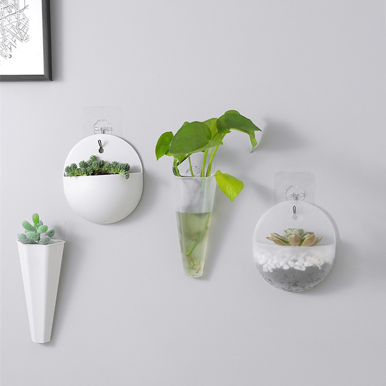 New Plant Pot Creative Acrylic Hanging Planter Pot Wall Mounted Flower ...