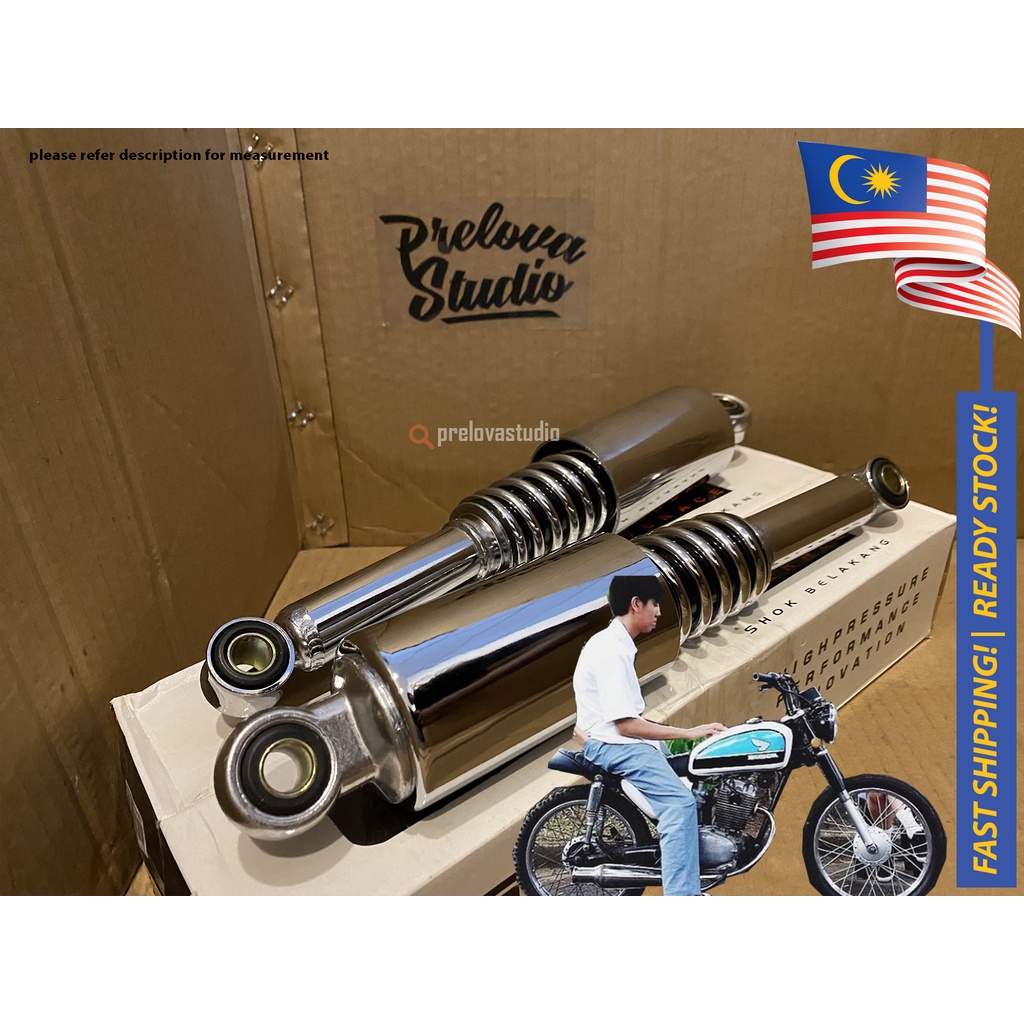 Motorcycle Absorber Rear Shock 300mm CB100 Dilan Cafe Racer Classic ...