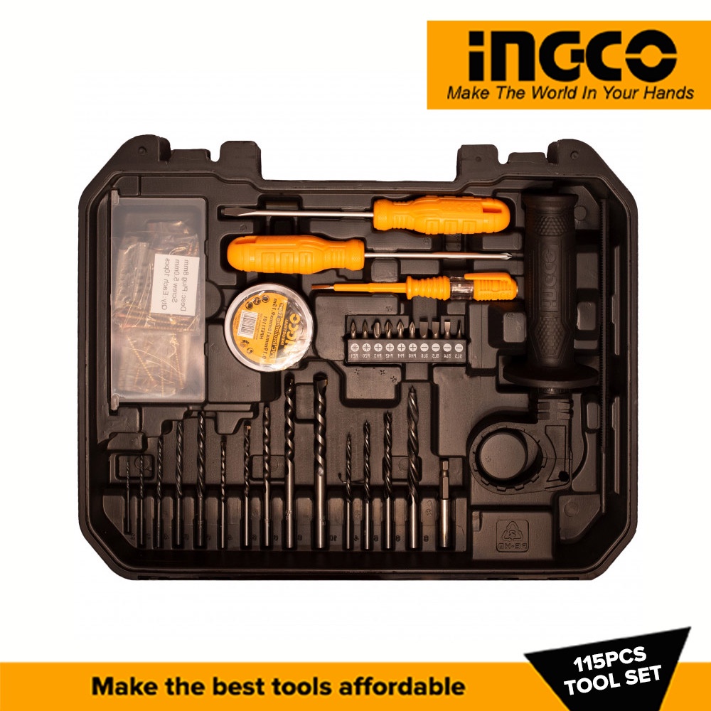INGCO HKTHP11151 115pcs Tool Set with 680W Impact Drill IPT | Shopee ...