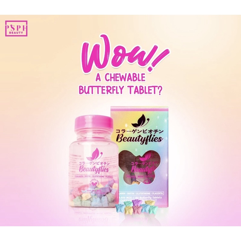 Beautyflies Collagen and Biotin Butterfly Tablets | Shopee Philippines