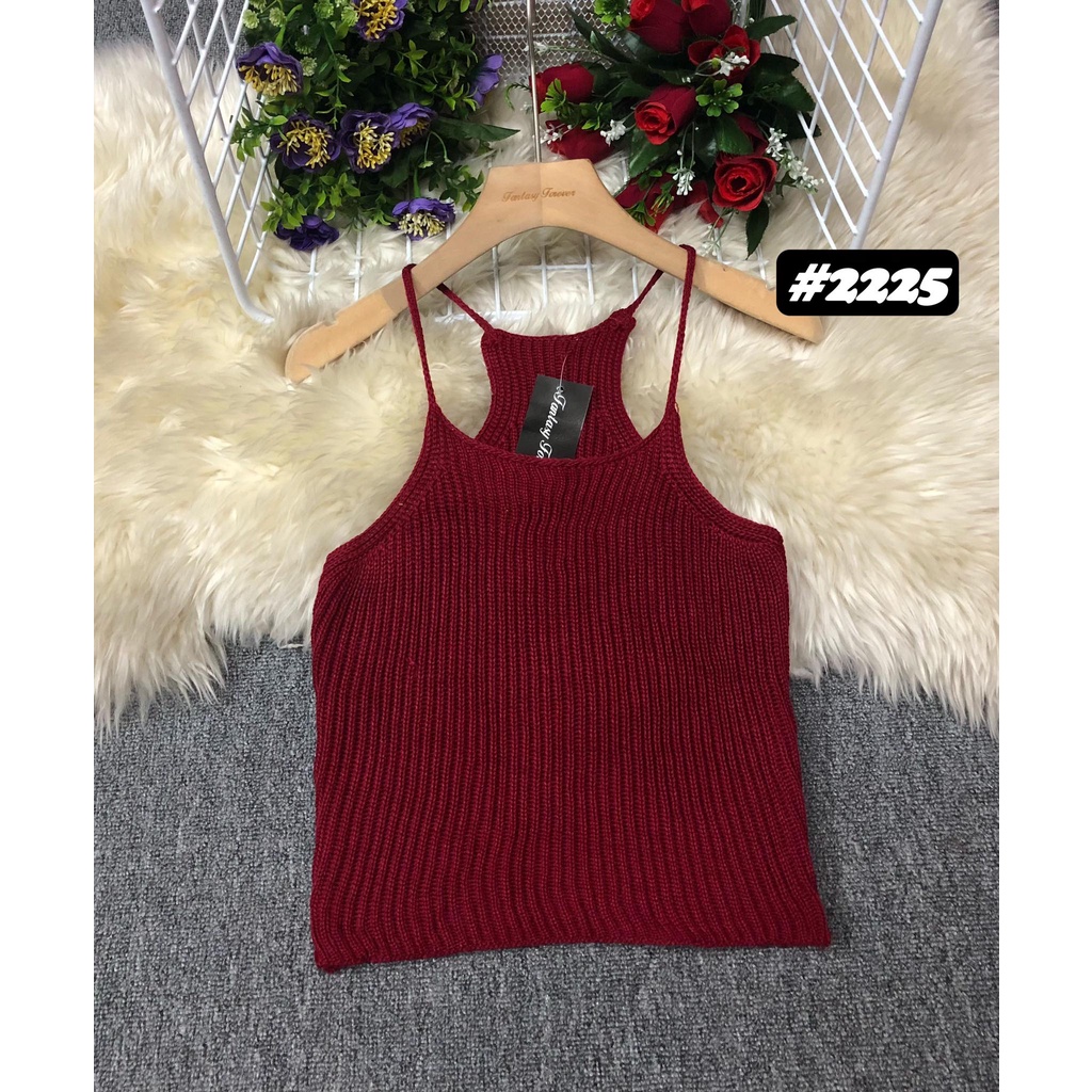 FLY #2225 ladie's causal elegant plain sleeveless knitted sexy crop top ...