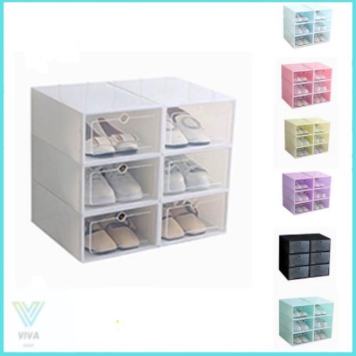 Candy Color Shoe Box Foldable Drawer Case Storage Organizer | Shopee ...