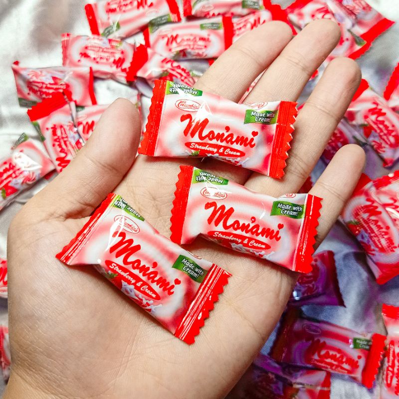 Monami candy strawberry and cream 3 pcs for 5 pesos | Shopee Philippines