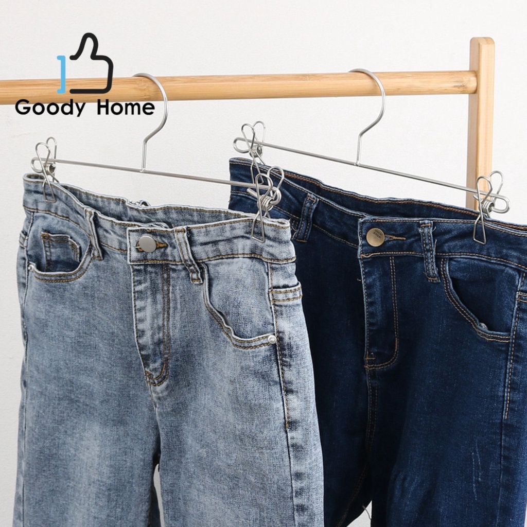 Goody Home Stainless Steel Hanger With Clip To Skirts Pants ...