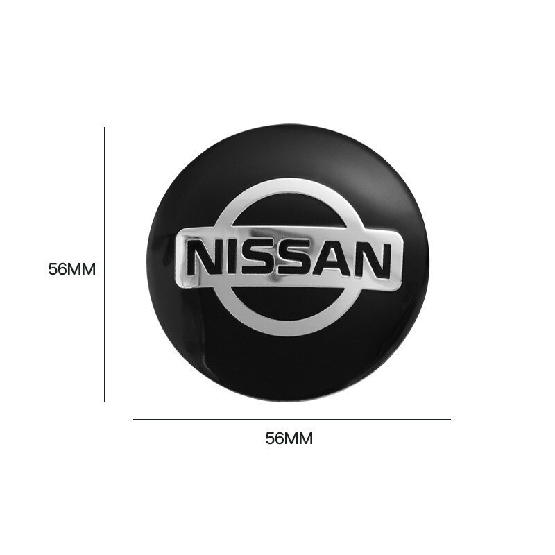 Nissan 4Pcs/set 56mm Car Wheel Hub Cap Sticker Metal Emblem Stickers ...