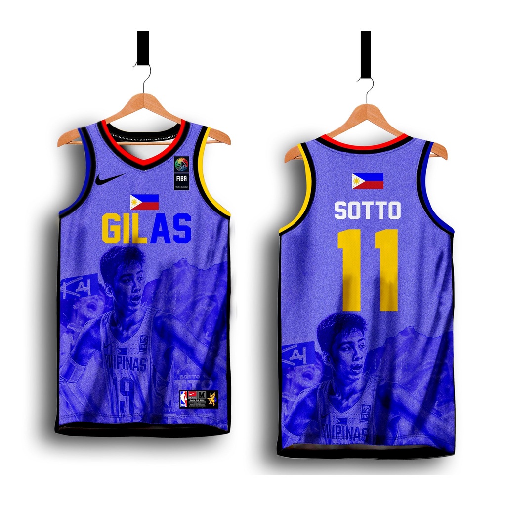 NEW GILAS PILIPINAS KAI SOTTO BASKETBALL JERSEY FREE CUSTOMIZE OF NAME ...