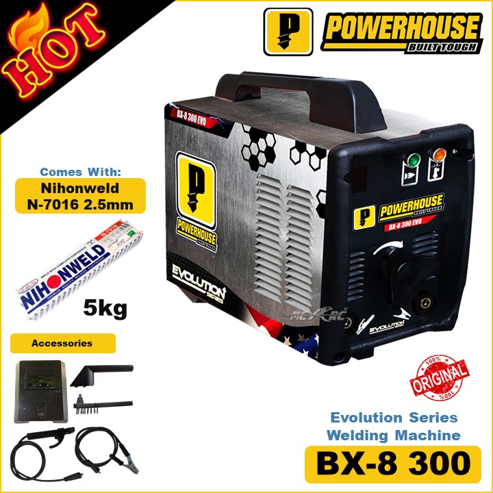 Powerhouse BX-8 300 Welding Machine EVOLUTION Series comes with NIHONWELD N-7016 2.5mm (5kg ...