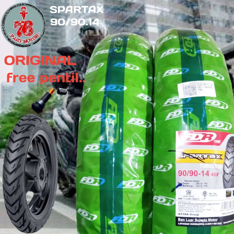TUBELESS TIRE MATIC FDR SPARTAX UK.90/90 .14 FREE PENTIL | Shopee ...