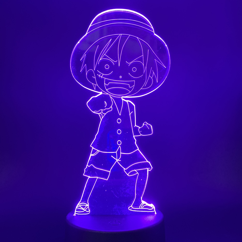 One Piece 3d Led Lamps Touch + Remote Control Can Change 16 Colors ...
