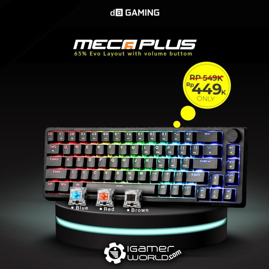 Digital Alliance Meca 6plus65% RGB Knob Mechanical Gaming Keyboard ...