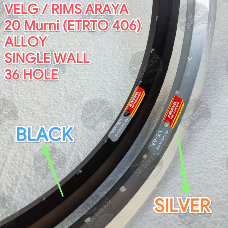 Pure 20" Rims (406) 36 HOLE. Mini BMX Folding Bike. ALLOY. ARAYA VP-21 ...