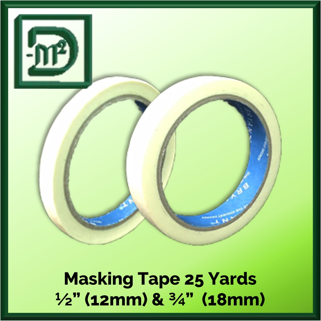 Masking Tape 25 Yards - 1/2" & 3/4" (2 Rolls) | Shopee Philippines
